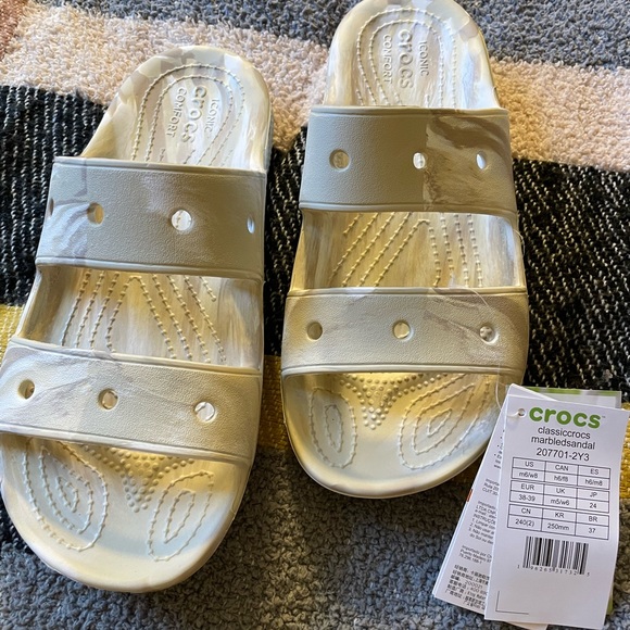 CROCS | Shoes | Nwt Crocs Marbled Sand Sandals | Poshmark